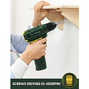 NOVAPLUS Cordless Drill Set, Brushless Power Drill Kit with Fast Charger, 3/8'' Keyless Chuck and Variable Speed, Your Home Repairing Tool