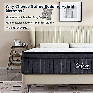 sofree bedding Full Size Mattress, 12 Inch Memory Foam Hybrid Mattress Full, Pocket Spring Full Mattress in a Box for Motion Isolation, Strong Edge Support, Pressure Relief, Medium Firm, CertiPUR-US