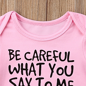Charm Kingdom Baby Boy Girl be careful what you say to me my grandmas crazy Bodysuit (70 (0-6M), Pink)