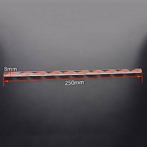 Fielect Pink Twisted Line Acrylic Round Rod Standard Plexiglas PMMA Bar Tolerance for DIY 8mm Diameter 250mm Height 2Pcs