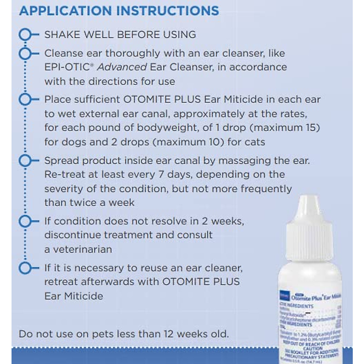 OTOMITE PLUS Ear Miticide Mite Treatment for Cats & Dogs 15 mL w/ EpiOtic Advanced Ear Cleanser 118 mL & 100 Degrease Cotton Tips + 16 Large Cotton Balls - Cleans, Dries, Deodorizes & Clears Ear Mites