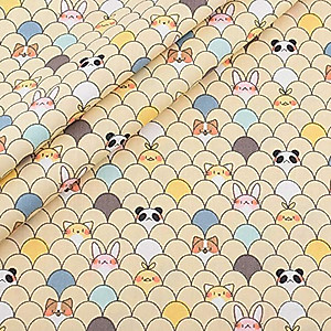discountstore145 8Pcs Fabric Patchwork, Cartoon Animal Print Cotton Fabric Kids Bedding for Patchwork Sewing Bags 20 * 25cm
