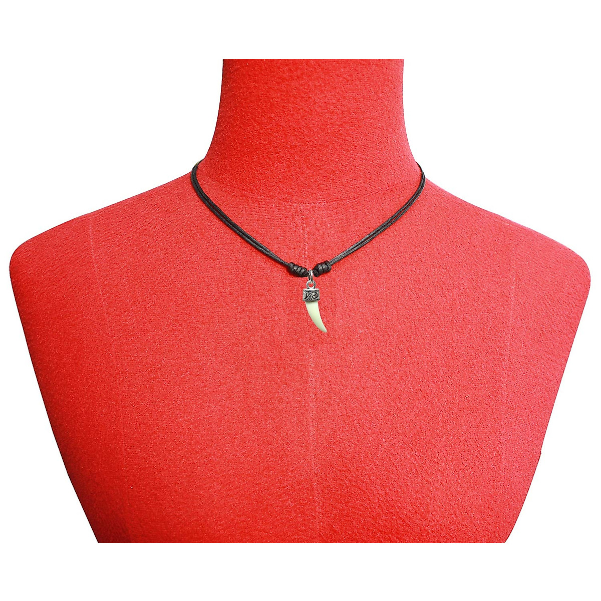 Bijoux de Ja Mini Wolf Fang Pendant Adjustable Cord Necklace