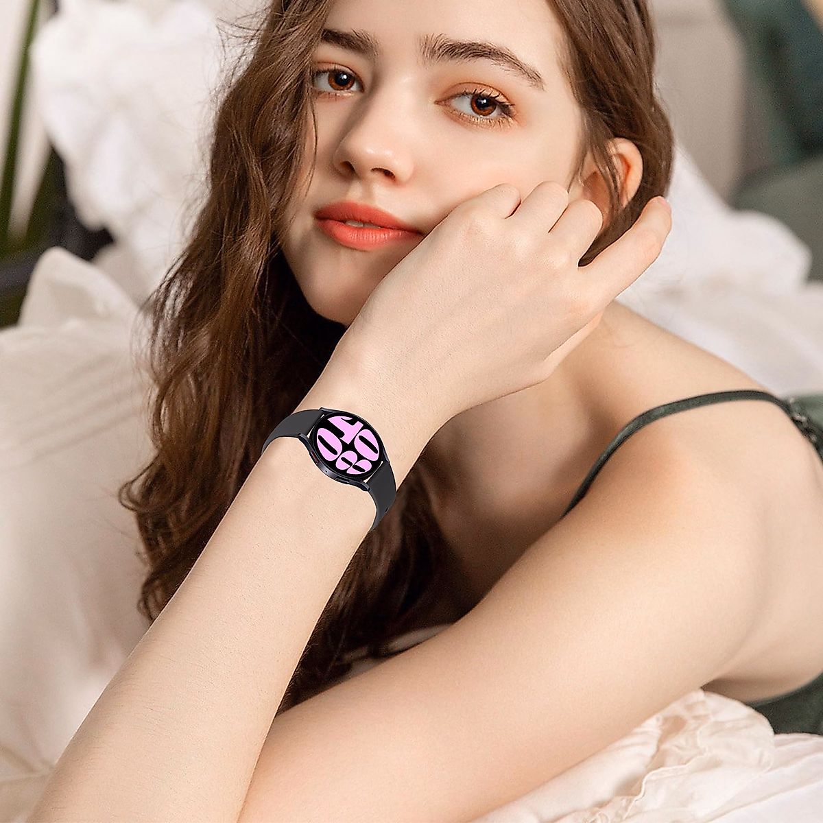 Sport Band for Samsung Galaxy Watch 7/6/5/4/FE Band 40mm 44mm/Galaxy Watch 6 Classic 47mm 43mm/4 Classic 46mm 42mm/Active 2/Watch 5 pro 45mm/3 41mm Women/Men,20mm Silicone Strap Correa Wristbands 4PCS