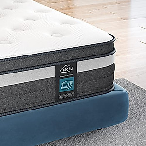 TeQsli Full Mattress, 10 Inch Gel Memory Foam Hybrid Mattress in a Box, Medium Firm Pocket Innerspring Mattress for Pressure Relief and Cooling Sleep, CertiPUR-US Certified, 10-Year Support