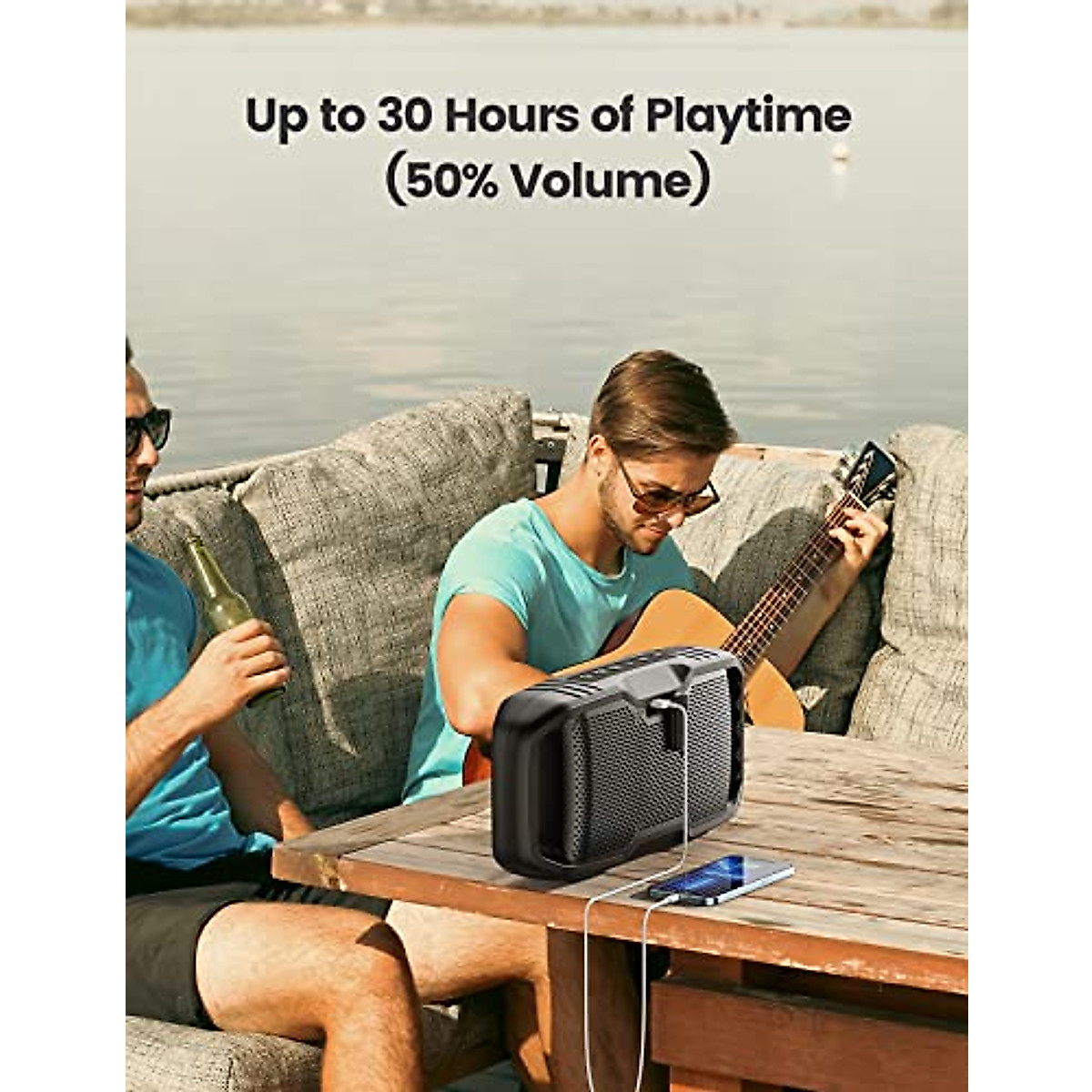 KuccHero Bluetooth Speakers, 50W(70W Max) Loud Portable Speaker with Subwoofers, 30H Playtime, Ex-Bass, TWS, Gift for Men, IPX5 Waterproof Outdoor Speaker for Beach/Party/Camping