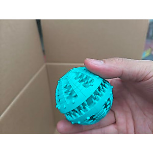 MMSGA 2 Pcs Dog Toy Teeth Ball,Dog Puzzle Toy,Treat Dispensing Dog Toys,Non Toxic Tear Resistant Natural Rubber Toy Ball for Pet Teeth Cleaning/Chewing/Playing/Training (Blue+Blue, 2.36in)