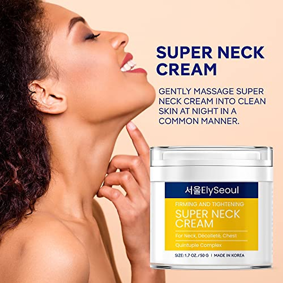 Korean Skin Care Neck Cream, Skin Tightening Cream, Neck Firming Cream Improves Skin Elasticity and Reduce Neck Lines, Anti Aging Moisturizer for Neck & Décolleté - Day & Night Skin Firming and Tightening Lotion 1.7 FL OZ