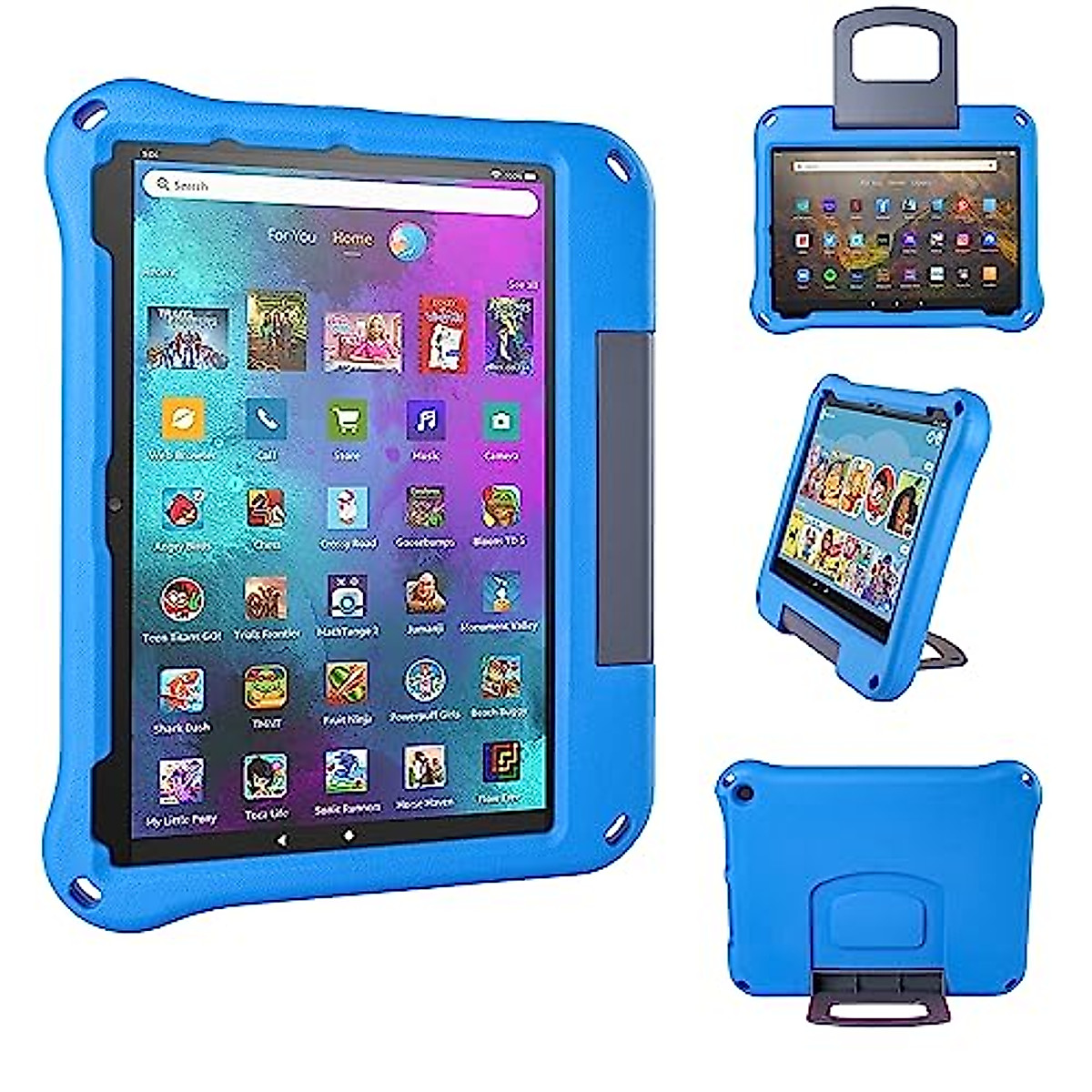 2023 New 10in Tablet Case for Kids(2021/2023 Release 11/13th Generation),OQDDQO ipad Light Weight Anti Slip Shockproof Kids Friendly Case for 10 inch Table (Blue)