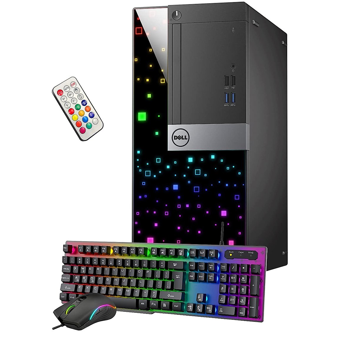 Dell Custom Built Tower Computer Desktop Intel Core i7-6700 Processor 3.40 GHz 16GB RAM 512GB SSD AMD Radeon RX 550 4GB Windows 10 Pro Wi-Fi Gaming PC Keyboard & Mouse HDMI (Renewed)