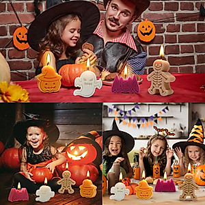 WHOLEV 4pcs Christmas Candles Set Freesia Scented - Pumpkin, Skeleton, Ghost & Bat Candles, Cute Christmas Decoration Candle, Perfect for Christmas Table Decor, Parties, New Year Decor, Party Favors