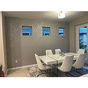 yaretzy Peel and Stick Wallpaper 3D Silver Grey Floral Modern Damask Removable Wallpaper Bedroom Embossed Sticky Self Adhesive Wallpaper 20.8inch x 118inch