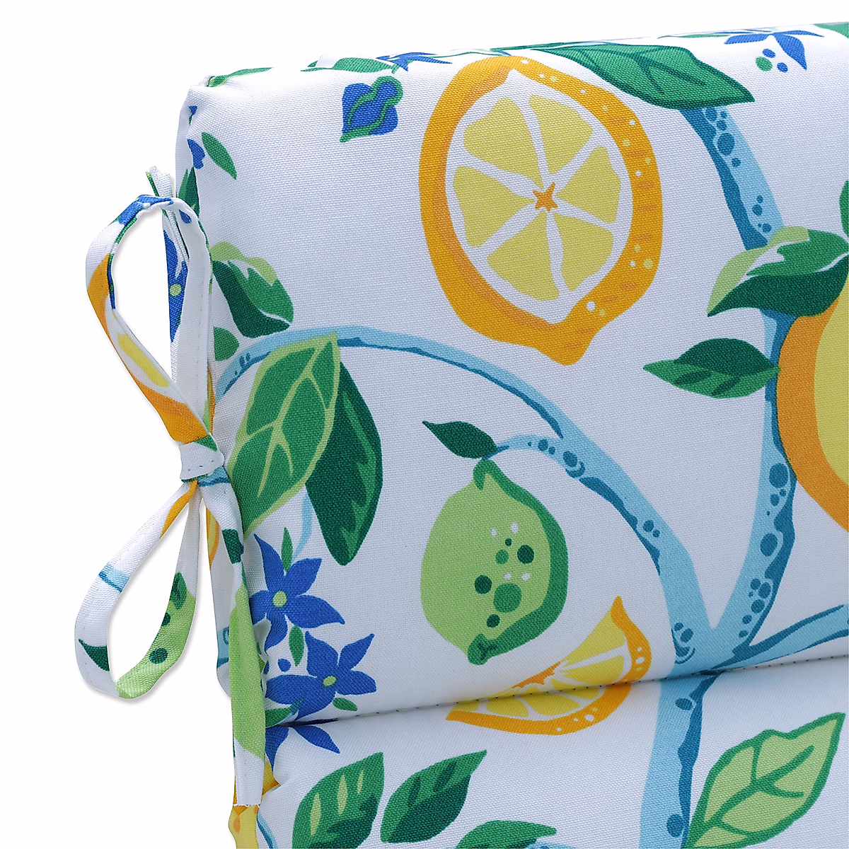 Pillow Perfect Outdoor/Indoor Lemon Tree Round Corner Chair Cushion, 1 Count (Pack of 1), Yellow