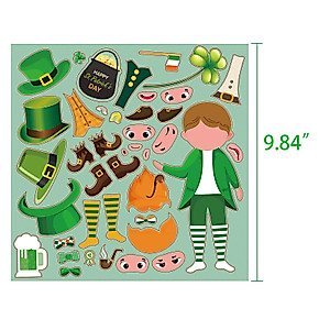 St. Patrick’s Day Stickers Crafts for Kids Irish Lucky Party Games Favors Supplies 24Ct