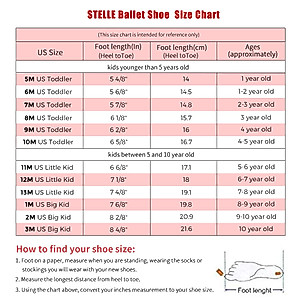 Stelle Ballet Shoes for Girls Toddler Genuine Leather Ballet Dance Slippers for Toddler/Little/Big Kids/Boys(13ML,Ballet Pink,with Tie)