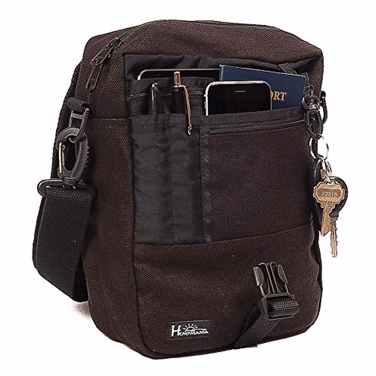 Hempmania 100% Hemp Convertible Travel Bag (Natural/black)