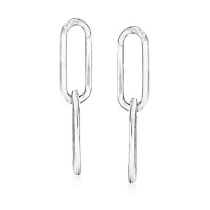 Ross-Simons Italian Sterling Silver 1 Inch Paper Clip Link Drop Earrings