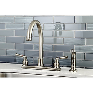 Kingston Brass FB7798NMLSP Naples 8" Centerset Kitchen Faucet, Brushed Nickel