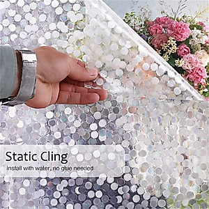 XENITE Window Privacy Film Translucent Cobblestone Frosted Window Privacy Film Self Adhesive Glass Stickers one Way Window Film Window (Color : Transparent, Size : 45x100cm)