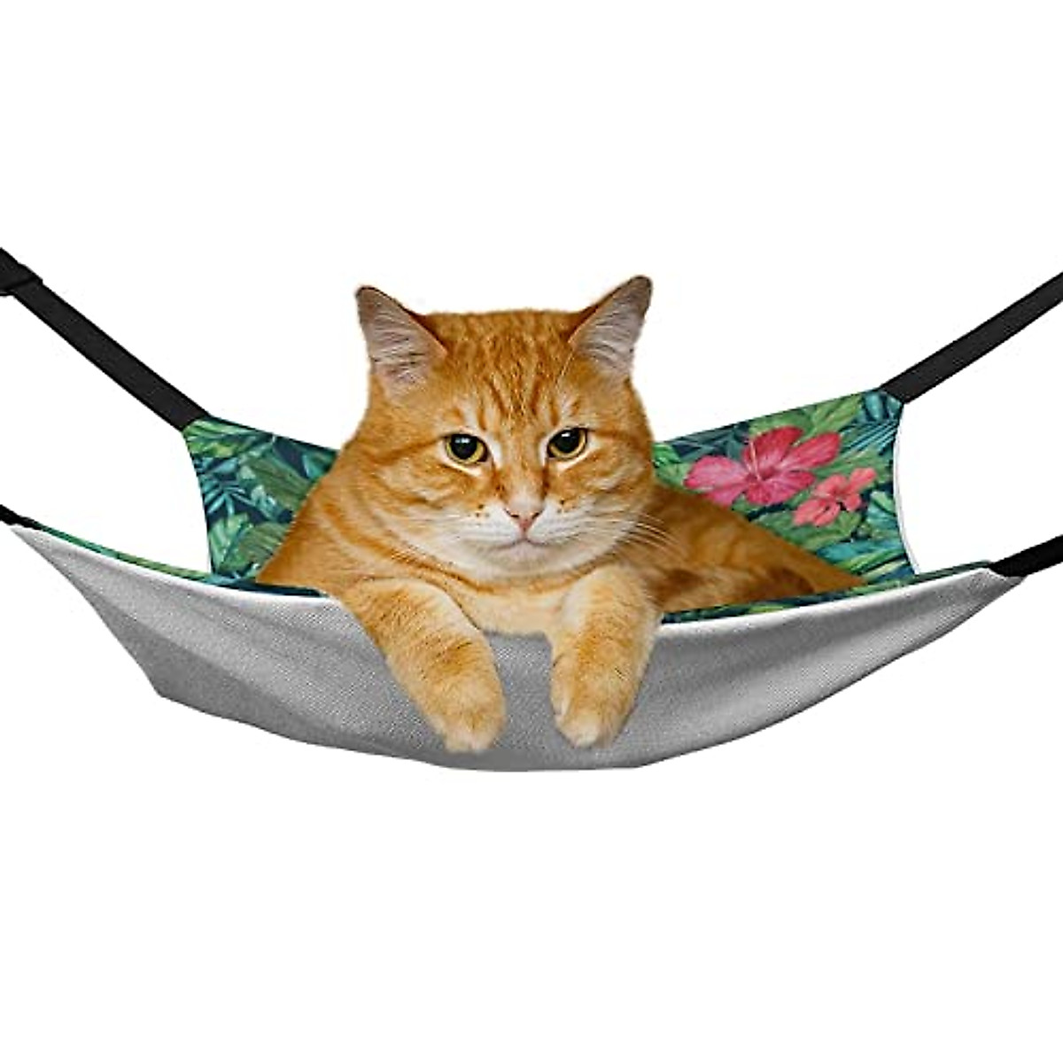 Summer Leaves and Flowers Pet Hammock Bed Guinea Pig Cage Hammock Small Animal Hanging Bed for Ferret, Chinchilla, Puppy and Other Small Animals