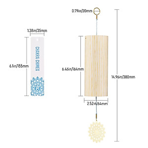 Mowind Chakra Chimes Natural Bamboo Wind Chimes Meditation Chord Windchime Wind Bell for Home Decoration Zen Mindfulness Throat Chakra