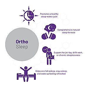 AOR, Ortho Sleep, Improves overall sleep & helps with jet lag, Natural Supplement with GABA, Melatonin, L-Theanine, Vegan, 30 servings (60 capsules)