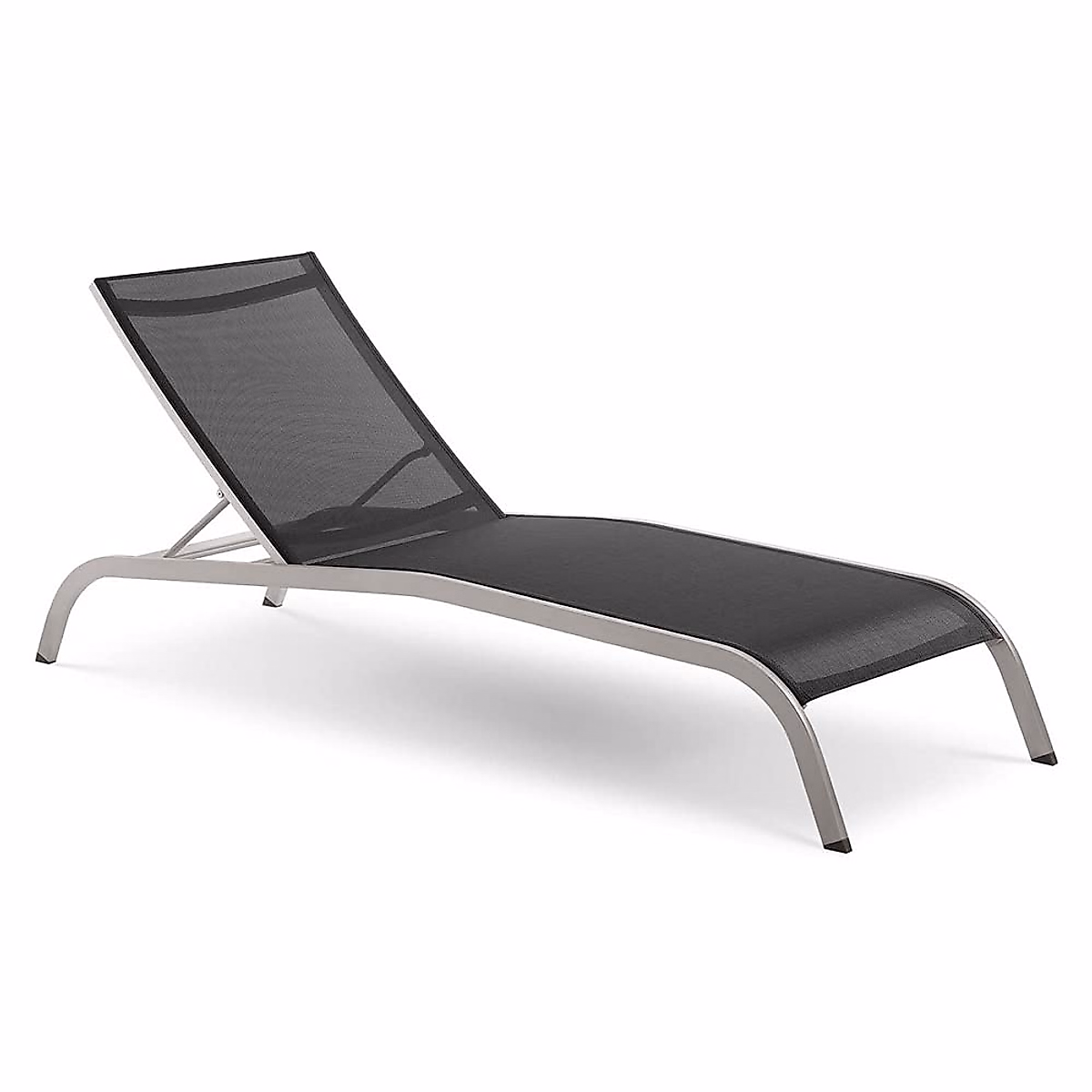 Modway Savannah Outdoor Patio Mesh Chaise Lounge Chair in Black