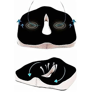 DULASP Memory Foam Seat Cushion for Office Chair,Non-Slip Sciatica Pillow for Sitting Helps with Sciatica Back Pain