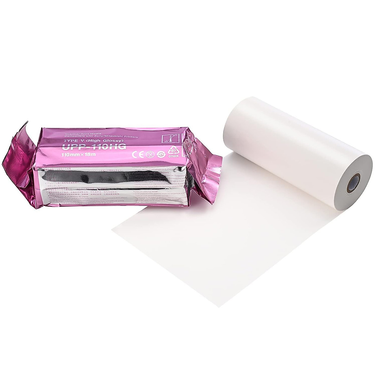 Compatible Upp110hg Ultrasound Paper for Printer,Upp-110hg Type V High Gloss Thermal Print Film/Media 10 Rolls
