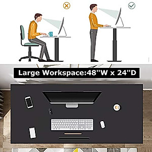 Standing Desk 48 inches Converter Computer Workstation Height Adjustable Desk Large Desktop Stand Up Desk Ergotron Laptop Sit-Stand Desk Fit Dual Monitor for Home Office,Black