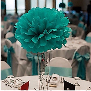 Furuix Mermaid Party Decorations /Under The Sea Party 16pcs Teal Lavender Purple Tissue Paper Pom Pom Paper Lanterns for Birthday Decor Mermaid Baby Shower Decorations Mermaid Party Supplies
