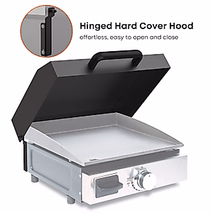 Stanbroil Hard Cover Hood for Blackstone 17 Inches Front Grease Table Top Griddle, Black