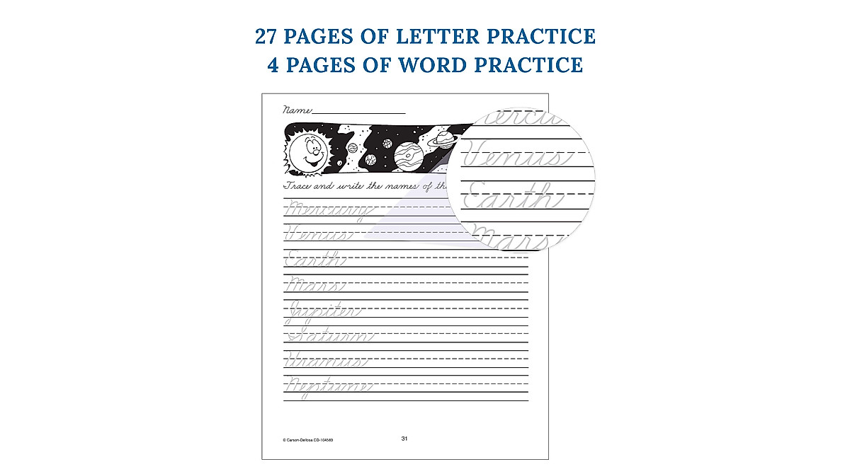 Cursive Handwriting Workbook: Practice Letters for Kids
