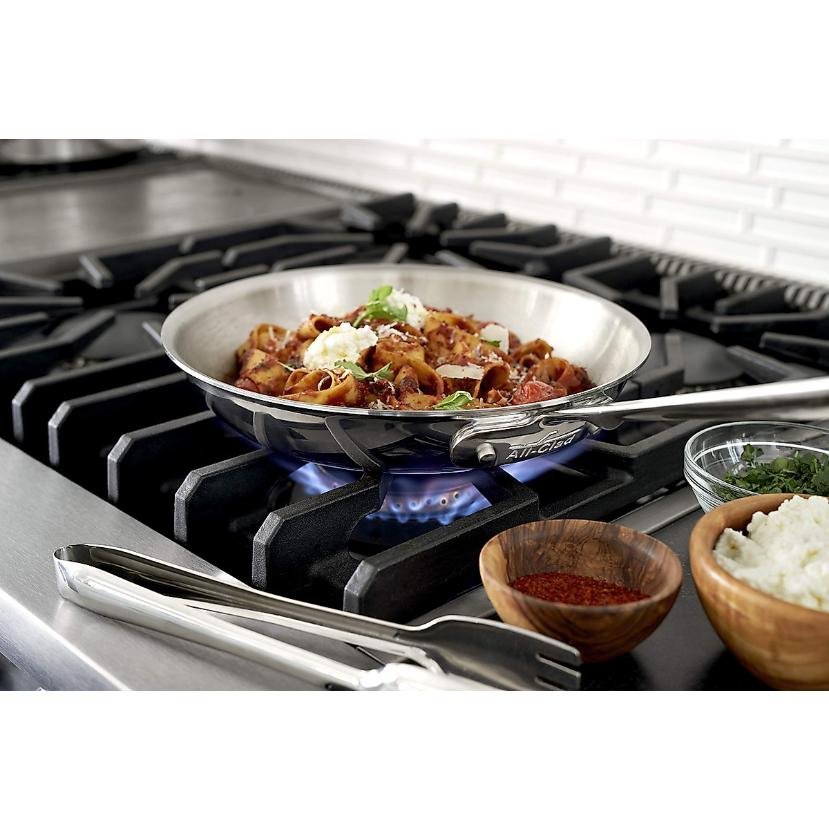 All-Clad Stainless Steel Fry Pan Cookware, 12-Inch, Silver