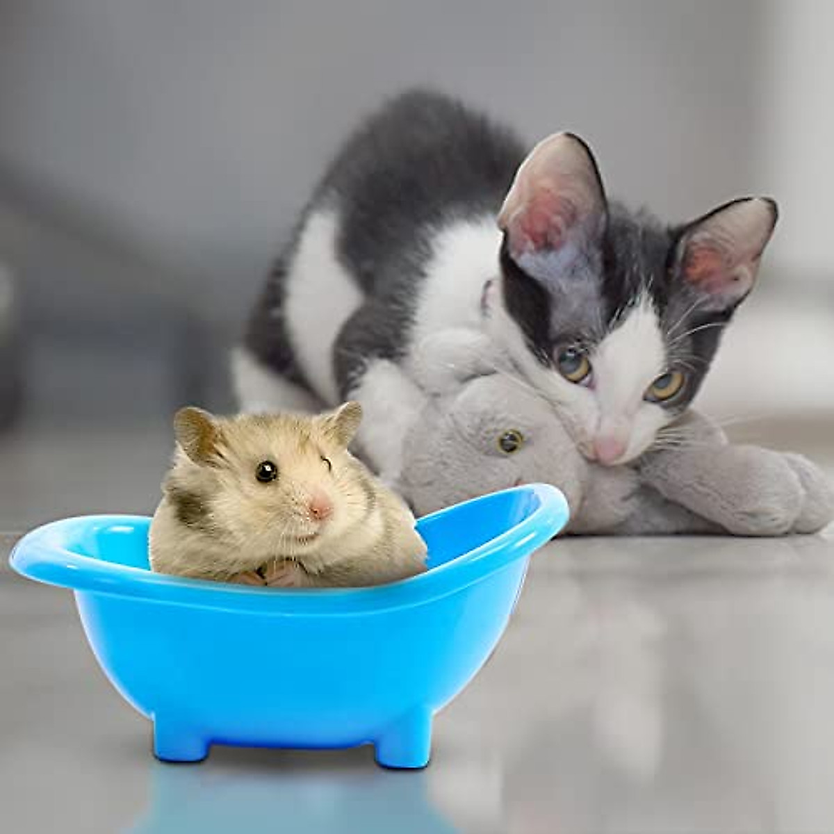 WeiLaiKeQi Hamster Bath Tub Small Nest Make Up Organizer Habitat House Soap Dish Bed Feeder Small Animal Pet Accessories