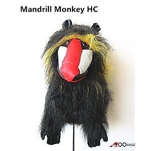 A99Golf Cute Animal Mandrill Monkey Head Cover Wood Headcover Great Gift - Fits Driver