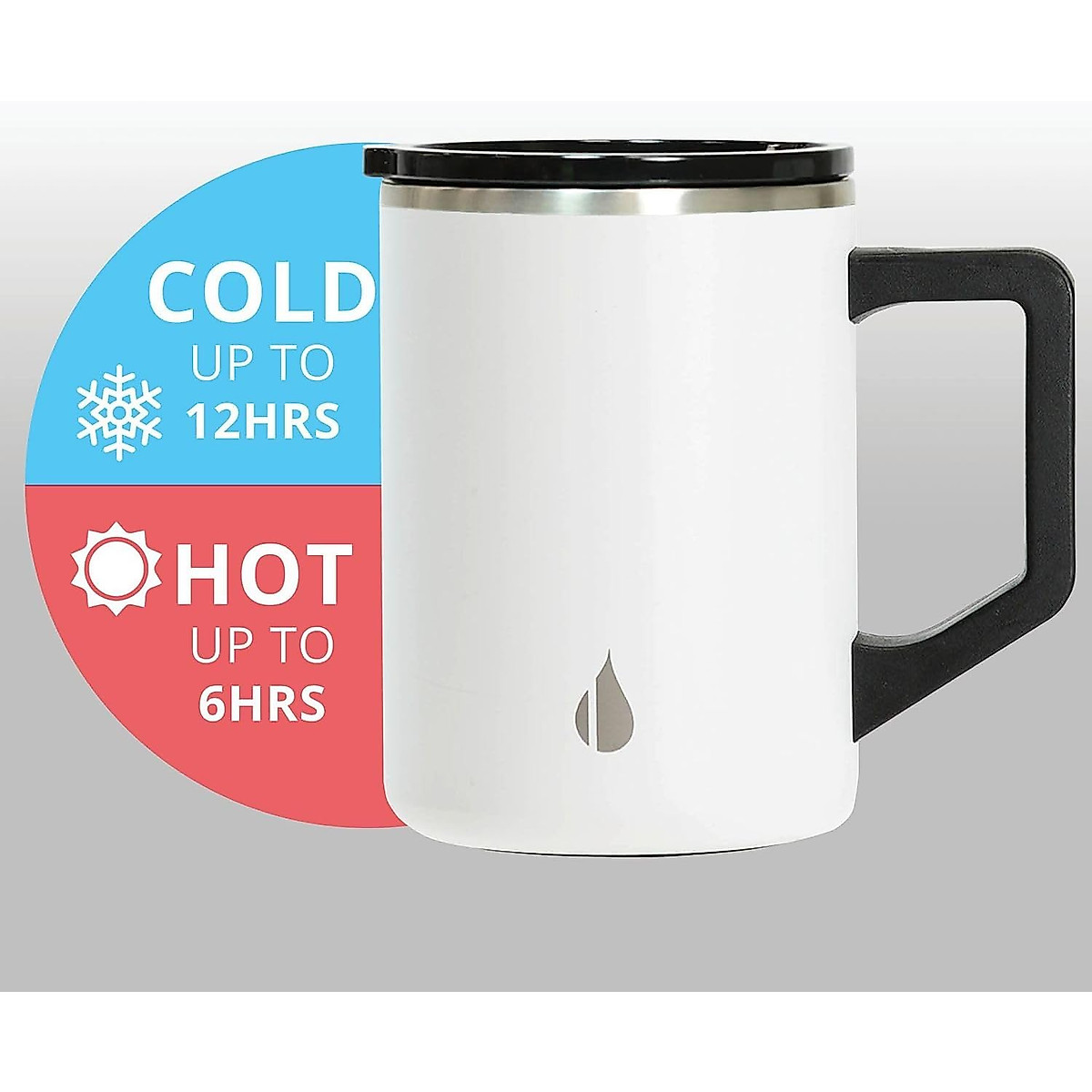 Best Valentine Coffee Mug for Her - Insulated Triple-Wall Stainless Steel Travel Cup with Handle & Ceramic Lid - Gift for Mom & Mother In Law on Valentine’s Day, Birthday & Mother’s Day - 16oz White