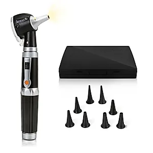SereneLife 2-in-1 Fiber Optic Otoscope Kit-Home Internal Ear Inspection Instrument w/LED Digital Light,3X Magnification w/Storage,Washable Ear Tips for Children,Adults or Pets-SereneLife