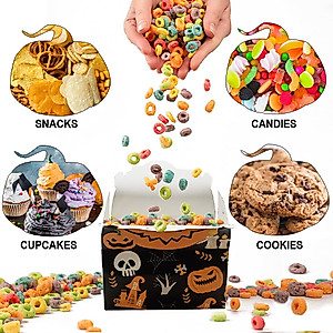 KiDEPOCH 24 Pcs Halloween Cardboard Boxes Funny Party Favors Boxes for Halloween Treat Boxes in Halloween Features for Candy Snacks Cookie Small Gifts