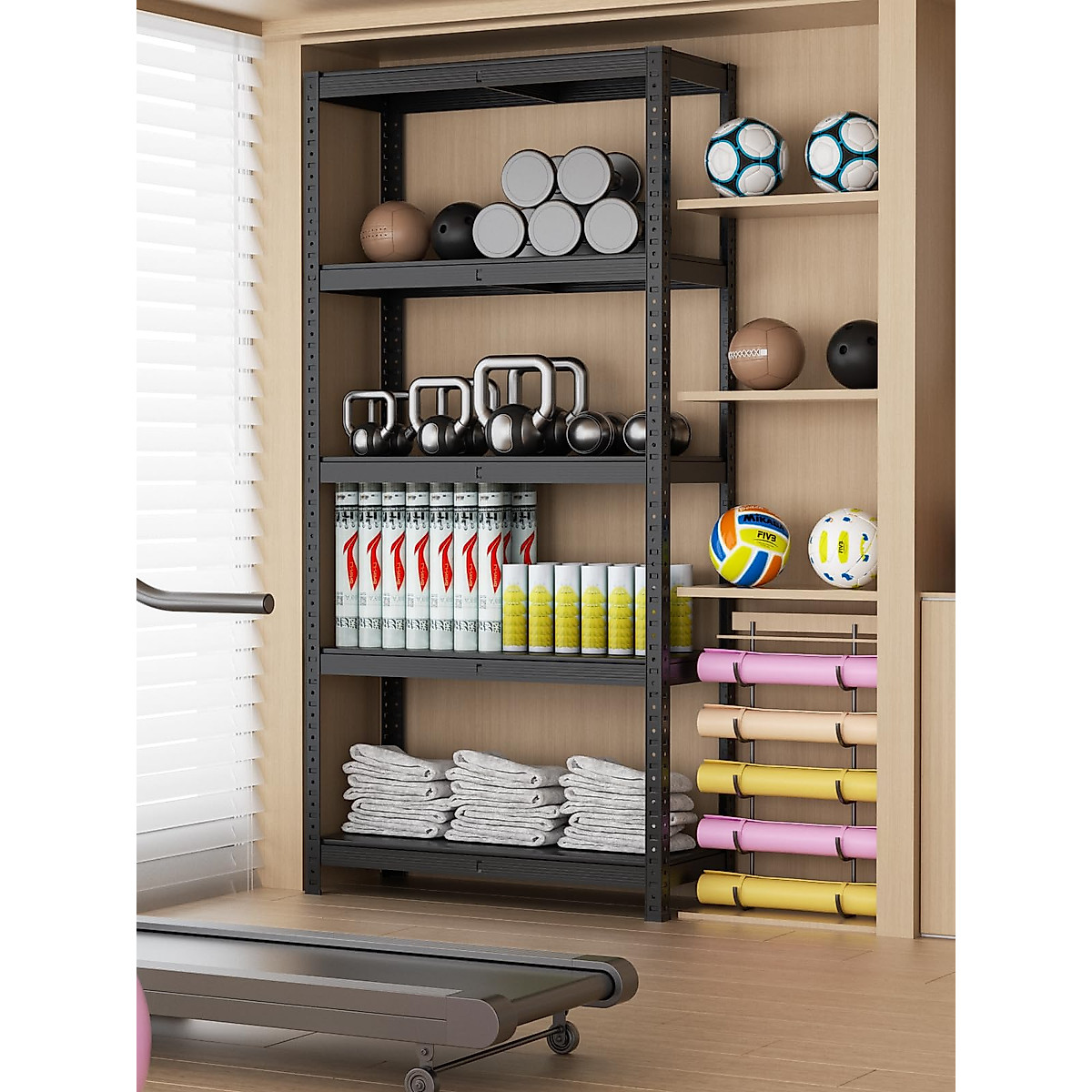 5-Tier Adjustable Metal Storage Shelves,Heavy Duty 1750 lbs Capacity Shelving,Waterproof Rust-Resistant Tool-Free Assembly Multi-Functional Garage Shelves Utility Shelf Rack 15.75"Dx31.5"Wx72"H