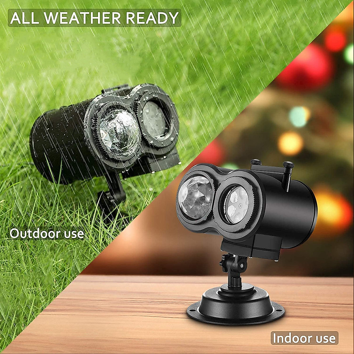 Projector Lights, Ampulla Christmas Halloween Holiday Ocean Wave Projector Lights 2-in-1 26 HD Effects 16/24 Pattern Slides Outdoor Indoor Xmas Theme Party Yard Garden Decorations… (16 HD Slides)