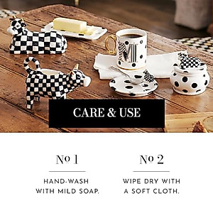 MACKENZIE-CHILDS Cow Creamery Spoon Rest, Spoon and Fork Holder, Cow Kitchen Decor