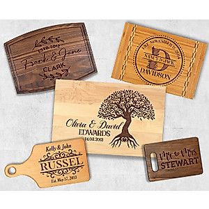 Personalized Family Tree Cutting Board Wedding Gift for Couple Engraved Custom Family Chopping Board