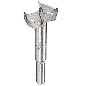 uxcell Forstner Wood Boring Drill Bit 27mm Dia. Hole Saw Carbide Alloy Steel Tip Round Shank Cutting for Hinge Plywood Wood Tool
