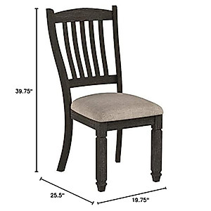 Signature Design by Ashley Tyler Creek Dining Room Upholstered Chair, 2 Count, Antique Black