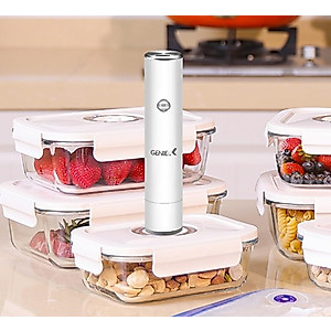 GENIEX Vacuum Containers for Food Storage, Glass Vacuum Seal Containers Set of 3, Food Saver Containers for Vacuum Seal, Easy Clean Marinade container (Rectangular-Glass-3pc | Sealer sold separately)