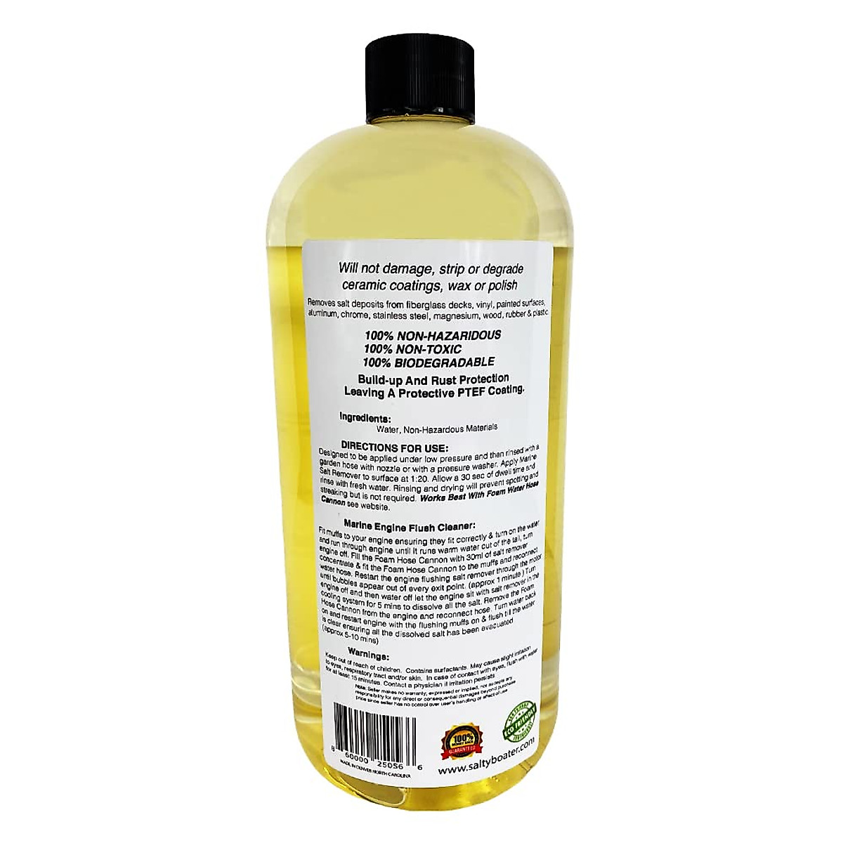 Salty Boater - Salt Remover for Boats - Boat Soap Marine - Salt Away for Boats - Salt Remover Engine Flush - Boat Cleaner - Boat Cleaning Supplies (32oz) Color May Vary