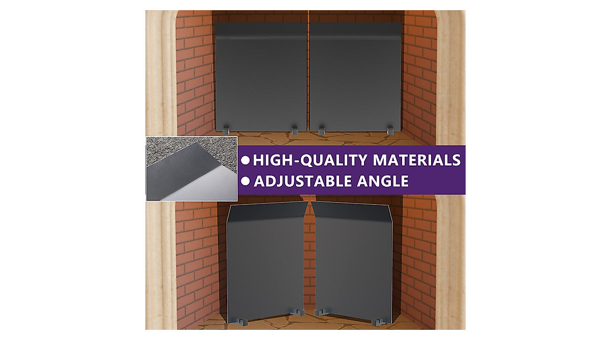 Mxclimate Adjustable Fireback with Support Legs, Heavy Duty Fireplace ...