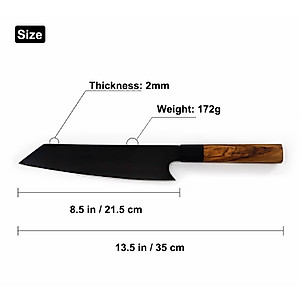 GRILLFANCY Chef Knife,High Carbon German Stainless Steel Kitchen Knife, Professional Multipurpose Kitchen Knife with Titanium coating Carbon Wooden Handle