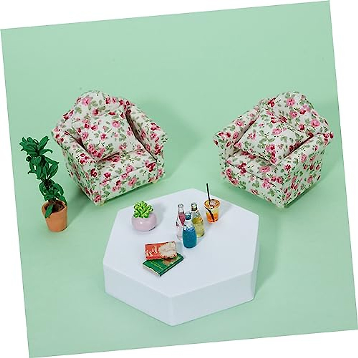 Homoyoyo Mini Sofa Bench Pillow Floral Pillow Daybed Pillows Mini House Furniture Sofa Decoration Mini Sofa Exquisite Mini Sofa Model Wooden Mini House Supply Decorative Mini Sofa Fine Baby